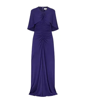 KALLMEYER Cape-effect Jersey Gown - Blue
