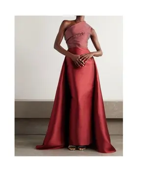 Solace One-shoulder Gown With Embellished Bodice And Voluminous Overlay Skirt