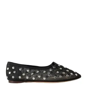 LOEFFLER RANDALL Studded Mesh Ballet Flats - Black