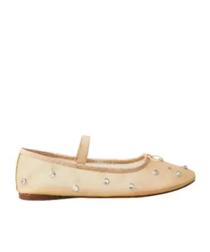 LOEFFLER RANDALL Crystal-embellished Tulle Ballet Flats - Nude