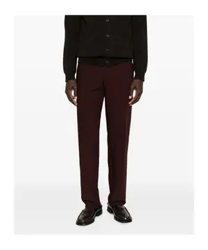 Emporio Armani Pressed-crease Straight-leg Trousers