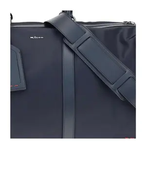 Kiton Leather Trim Travel Duffle Bag