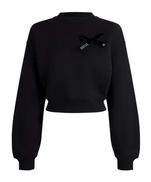 PATOU Cropped Bow Detail Sweatshirt