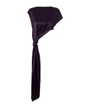 Galvan Cropped Satin Top - No