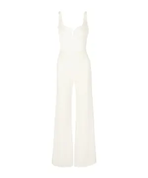 Galvan Paneled Crepe Jumpsuit - White