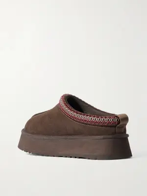 UGG Embroidered Shearling Slip-on Slipper
