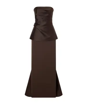 Solace Satin And Crepe Maxi Dress - Black