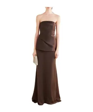 Solace Satin And Crepe Maxi Dress