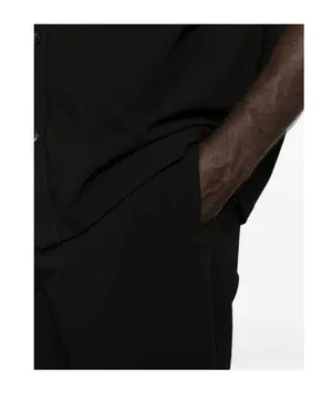 Emporio Armani Pressed-crease Straight-leg Trousers - Black