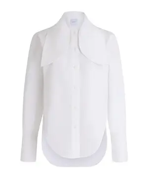PATOU Oversized-collar Long-sleeve Shirt - White