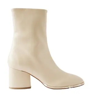 AeydĒ Solid Leather Ankle Boots - Nude