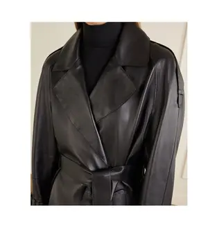 Nour Hammour Long Sleeve Leather Belted Jacket