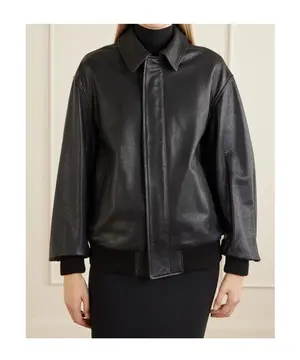 Nour Hammour Long-sleeved Leather Jacket