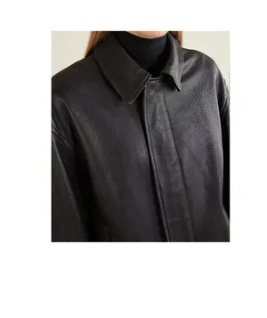 Nour Hammour Long-sleeved Leather Jacket