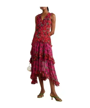 Saloni Chiffon And Crepon Maxi Dress