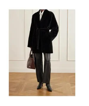 Nour Hammour Paneled Shearling Coat