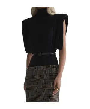 MUGLER Jersey Frame Top - Black