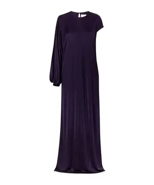Galvan Roman Asymmetric Jersey Gown - Black