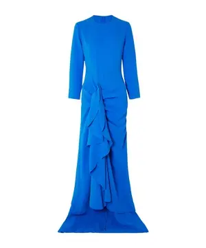 Solace Nia Ruffled Crepe Gown - No