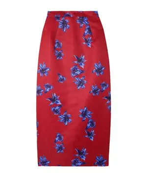 EMILIA WICKSTEAD Floral Print Faille Pencil Midi Skirt - No
