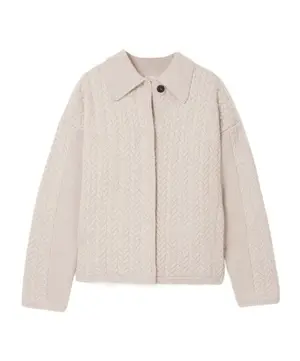 Le Kasha Collared Cable Knit Cardigan