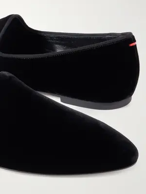 AeydĒ Solid Velvet Loafers