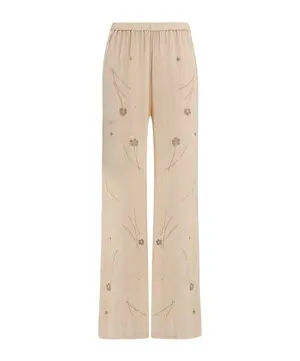 FORTE_FORTE Flared Casual Trousers - Nude