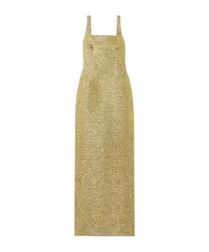 EMILIA WICKSTEAD Metallic Seersucker Gown - Nude
