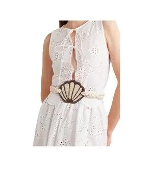 Johanna Ortiz Braided Cord Waist Belt With Leather Trim