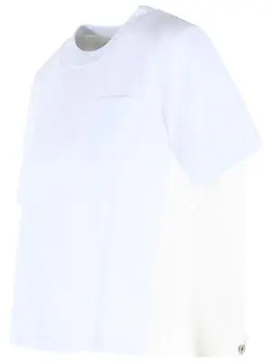 Sacai Cotton T-shirt With Denim-effect Back Panel
