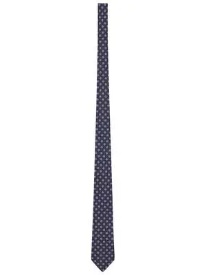 Saint Laurent Silk Jacquard Neck Tie - Blue