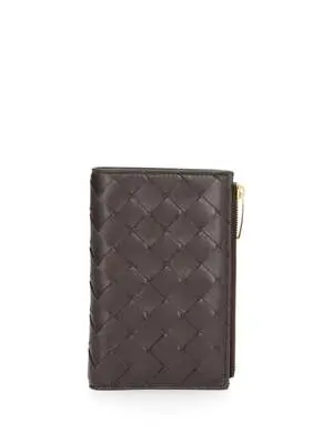 Bottega Veneta Medium Bi-fold Braided Wallet - Brown