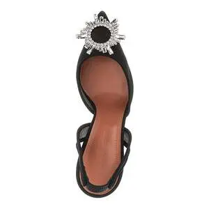 Amina Muaddi Begum Mesh Slingback Pumps - Black