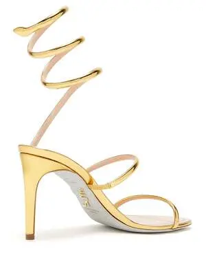 Rene Caovilla Metallic Gold Cleo 80 Sandals