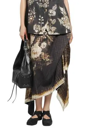 IA LONDON Graphic Print Draped Skirt