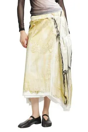 IA LONDON Moonlight Roses Graphic Print Layered Cotton Poplin Skirt