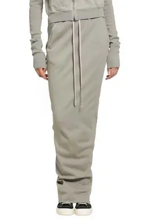 Rick Owens Compact Cotton Jersey Pull On Pillar Skirt