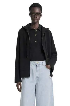 Max Mara Cashmere And Silk Hooded Coat - Black