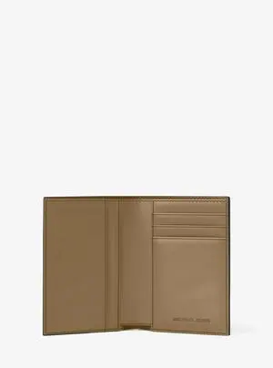 Michael Kors Hudson Signature Logo Folio Card Case - Green
