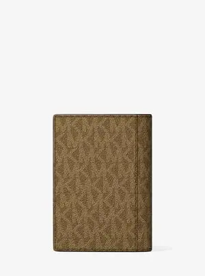 Michael Kors Hudson Signature Logo Folio Card Case - Green