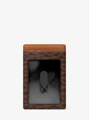 Michael Kors Hudson Signature Logo Card Case - Brown