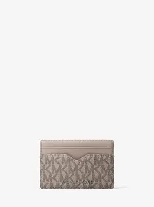 Michael Kors Hudson Signature Logo Card Case In By - Silver