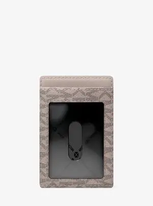 Michael Kors Hudson Signature Logo Card Case In By - Silver