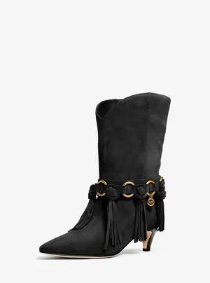 Michael Kors Daniela Fringe Suede Boot - Black