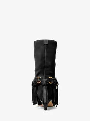 Michael Kors Daniela Fringe Suede Boot - Black
