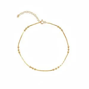 SPERO LONDON Sterling Silver Beaded Chain Anklet
