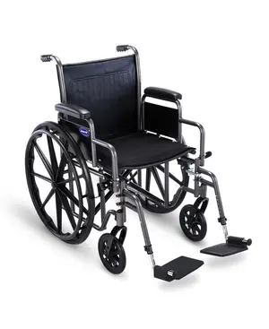 INVACARE Essentials Ex1 20 Inch Folding Manual Wheelchair With Swing Away Footrests And Desk Length Arms - Black