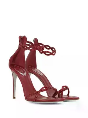 Rene Caovilla Braid Heeled Sandals - Red