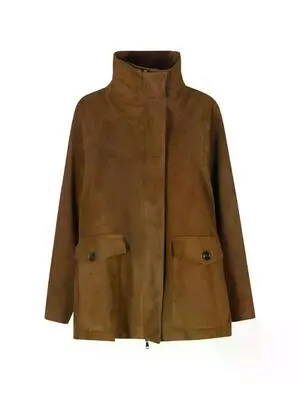 ALYSI Dainetto High-neck Raglan-sleeve Coat - Brown