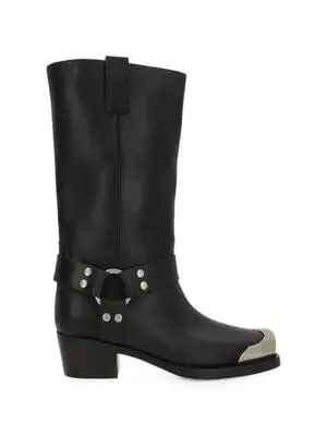 Paris Texas Roxy Leather Boots - Black